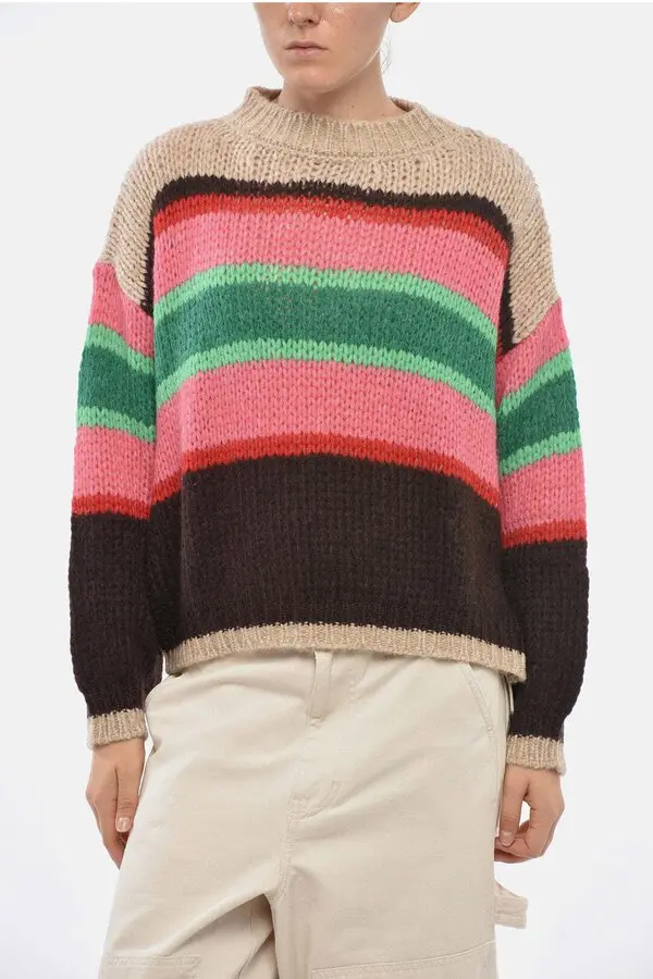 ROBERTO COLLINA Striped Crewneck Sweater