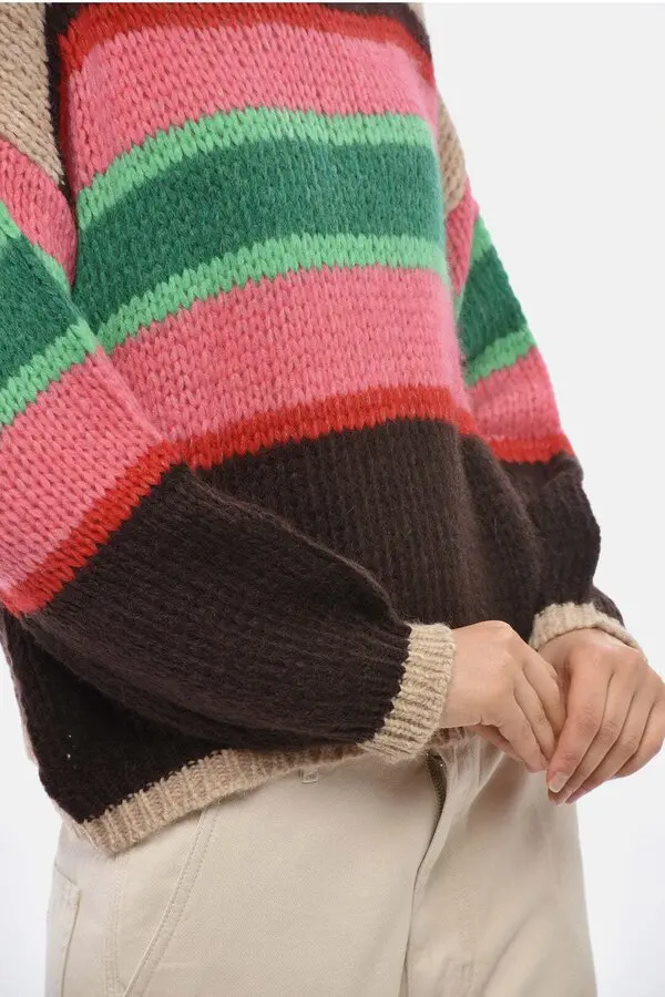 ROBERTO COLLINA Striped Crewneck Sweater