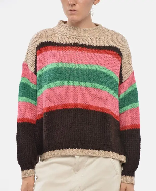 ROBERTO COLLINA Striped Crewneck Sweater