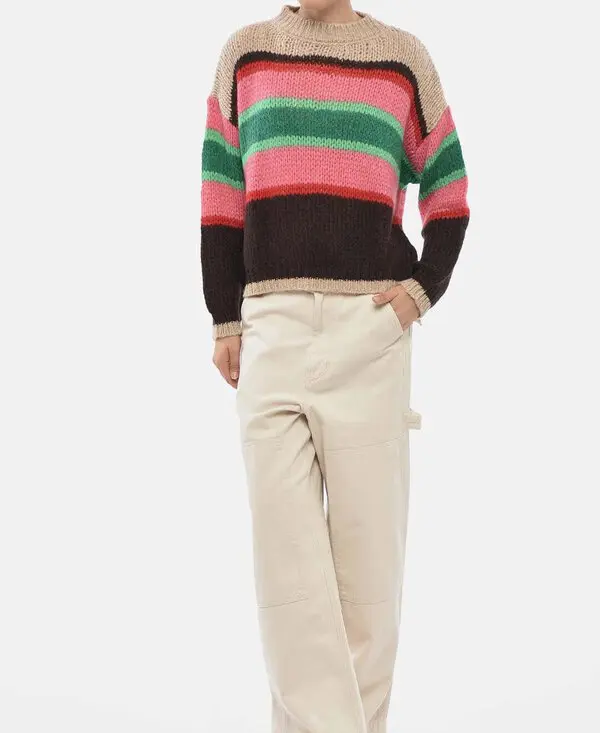 ROBERTO COLLINA Striped Crewneck Sweater
