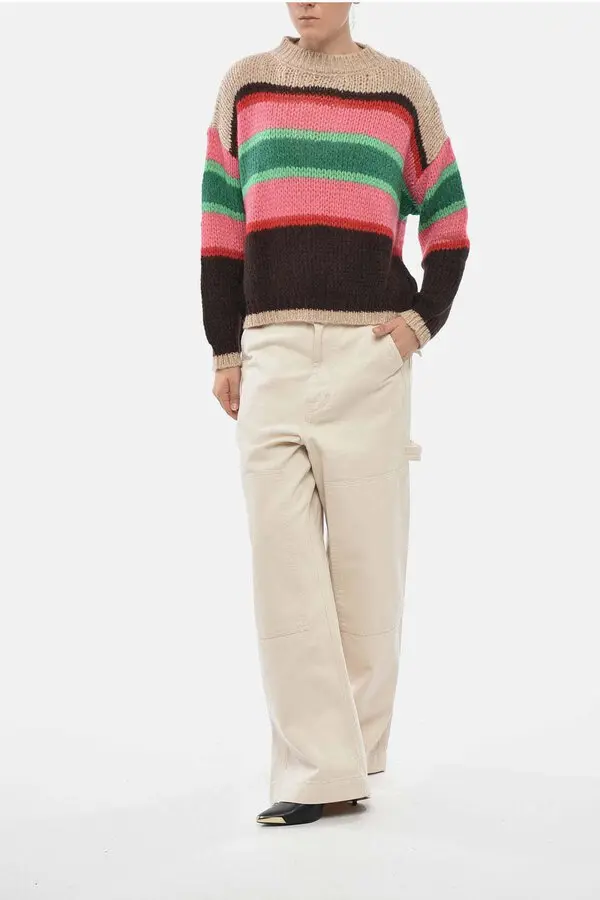 ROBERTO COLLINA Striped Crewneck Sweater