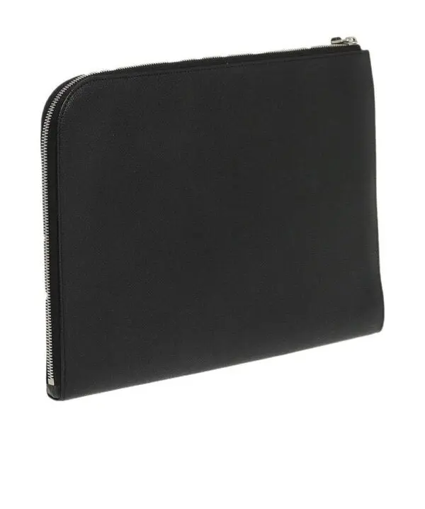 VALEXTRA Leather Zip-around Clutch Bag