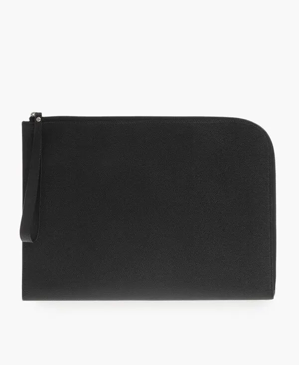 VALEXTRA Leather Zip-around Clutch Bag