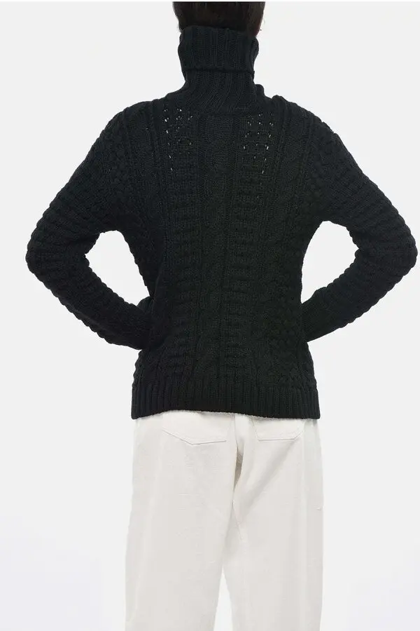 Moncler X Edward Enninful Genius 4 Cable-knit Turtleneck Sweater