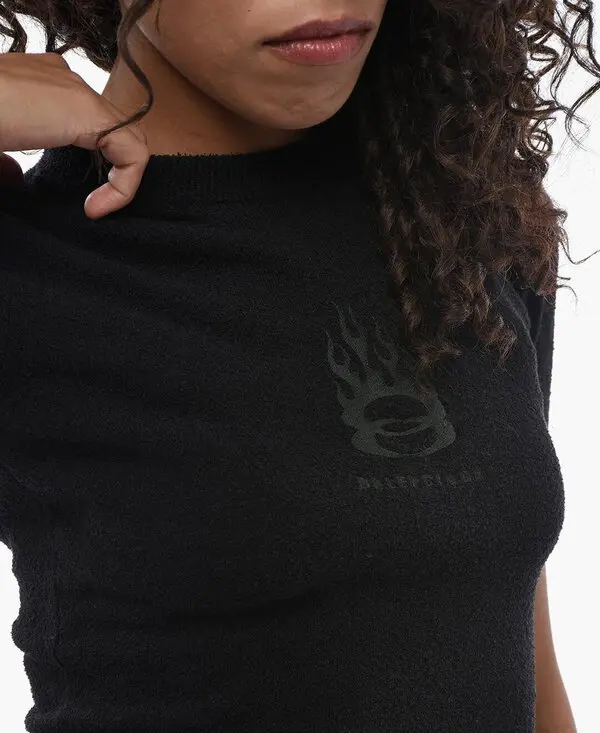 Balenciaga Cropped-fit Embroidered Logo T-shirt
