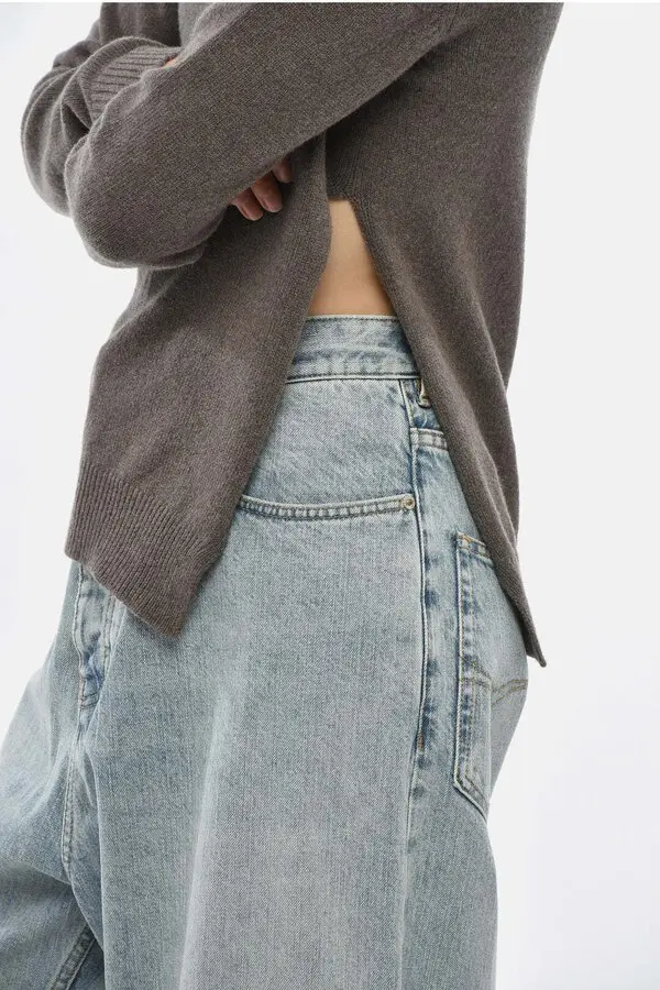 Rick Owens Crewneck Sweater With Side Slit