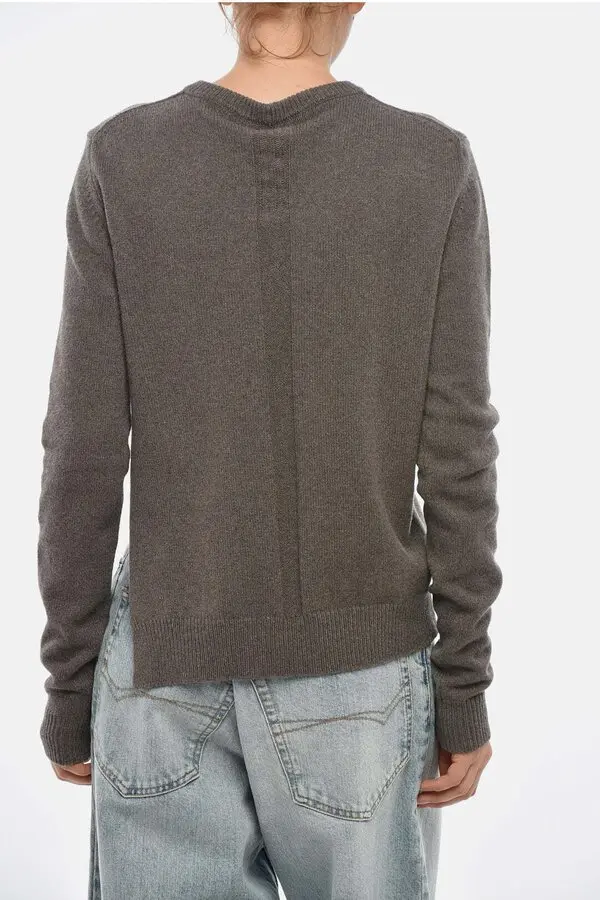 Rick Owens Crewneck Sweater With Side Slit