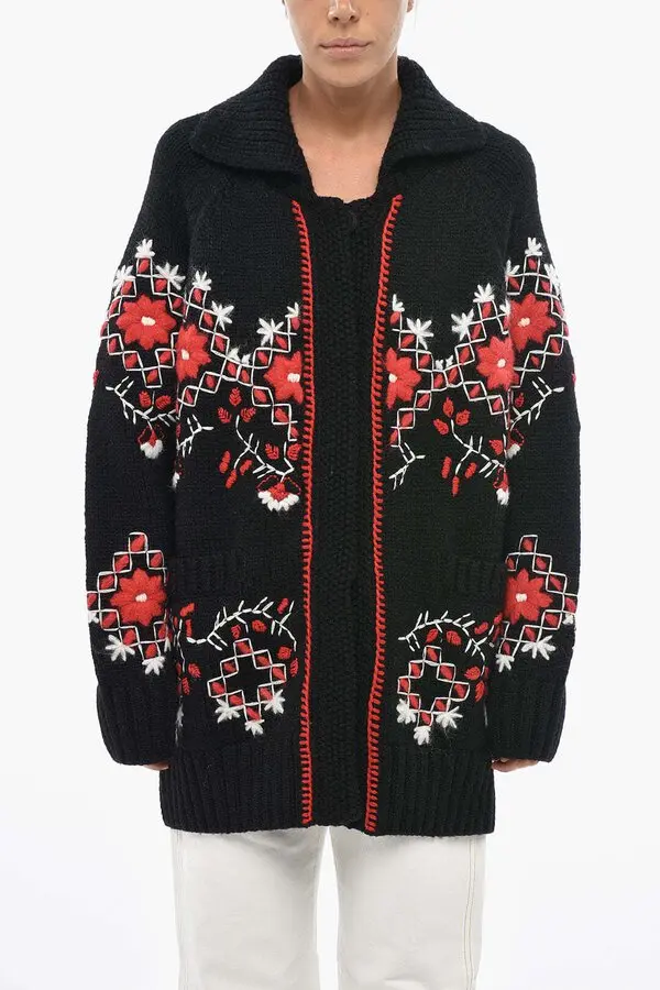 Moncler Embroidered Maxi Cardigan