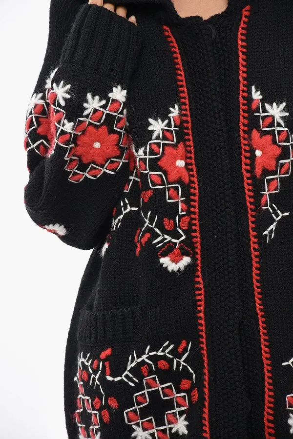 Moncler Embroidered Maxi Cardigan