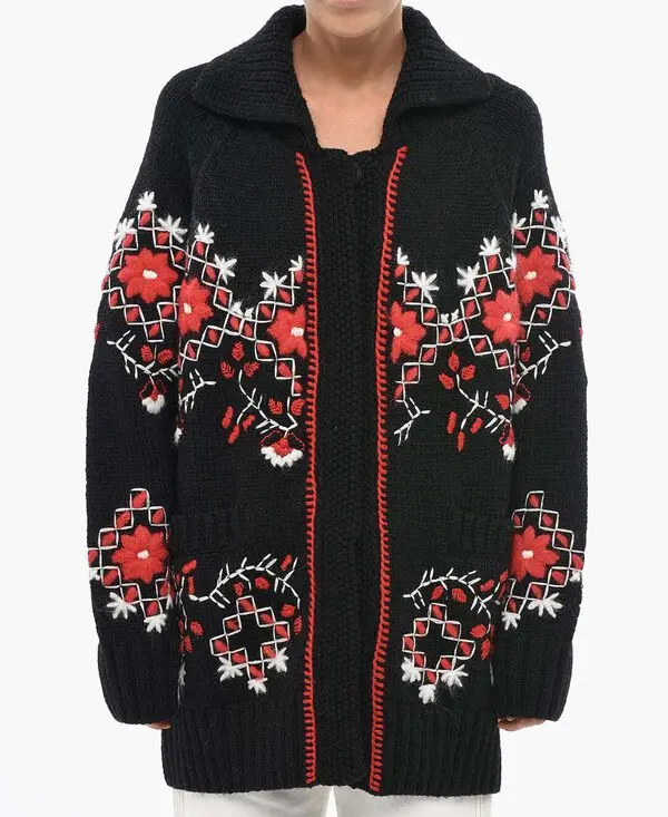 Moncler Embroidered Maxi Cardigan