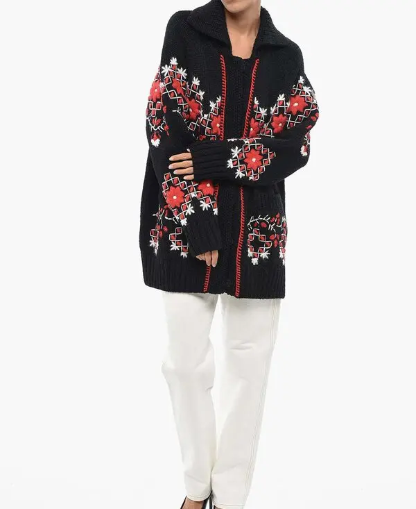 Moncler Embroidered Maxi Cardigan
