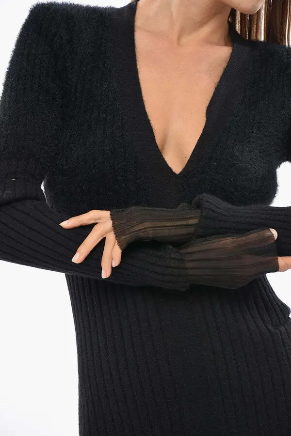 Attico Fitted V-neck Dress