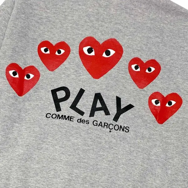 Play Comme Des Garcon Heart-printed Zipper Hoodie