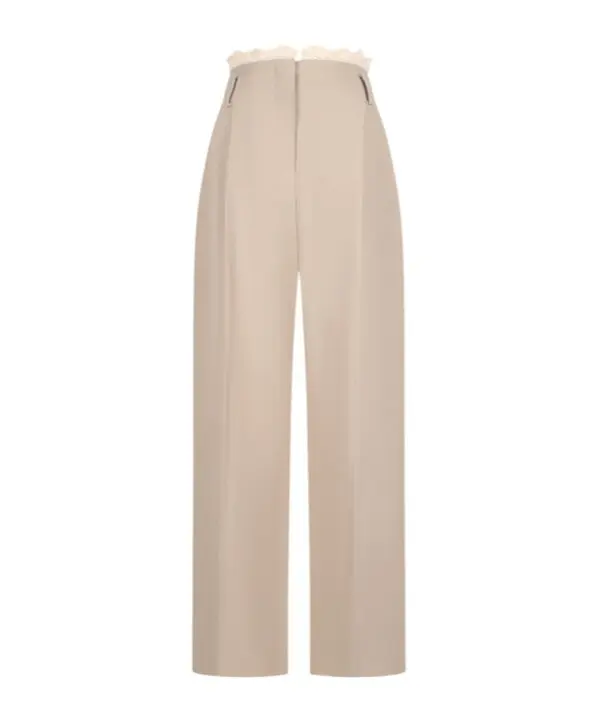 Magda Butrym Scalloped High-waist Wide-leg Pants - Nude