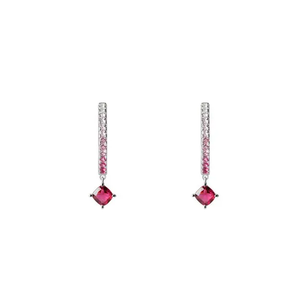 Arte Madrid Sprinkles Hoop Earrings Ruby - Red
