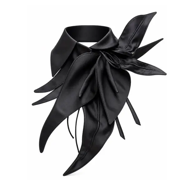 JULIA ALLERT Evening Satin Flower-petal Collar