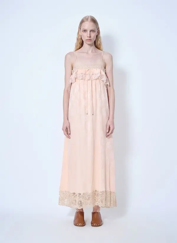 Chloé Thin-strap Long Dress - Pink