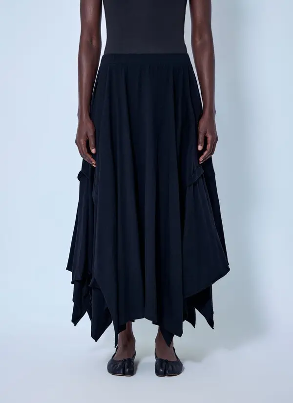 Yohji Yamamoto Draped Skirt A - Black