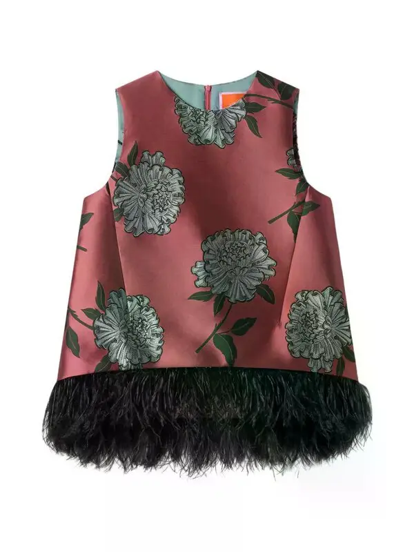 La DoubleJ La Scala Feather-trim Top