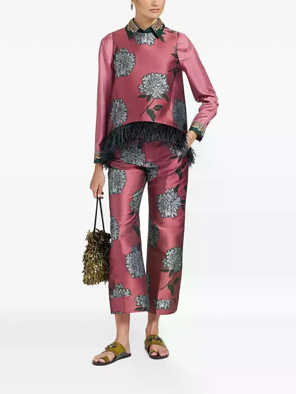 La DoubleJ La Scala Feather-trim Top