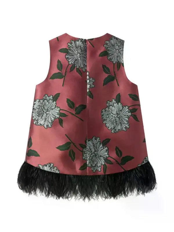 La DoubleJ La Scala Feather-trim Top