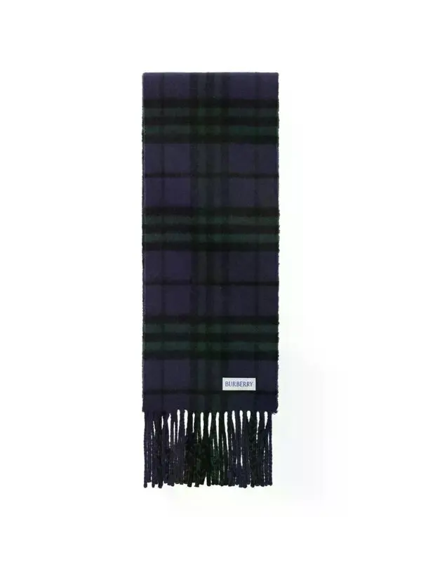 Burberry Narrow Check Cashmere Scarf - Blue