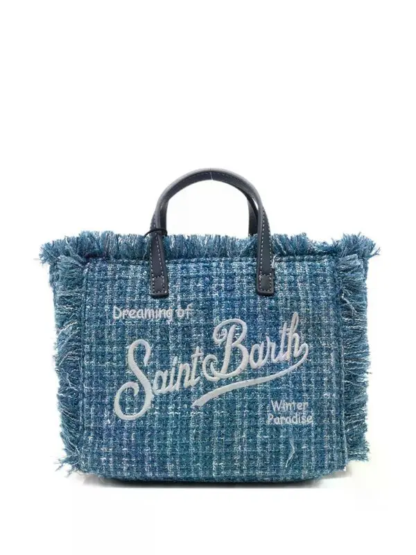 MC2 SAINT BARTH Mini Vanity Frayed Tweed Tote Bag