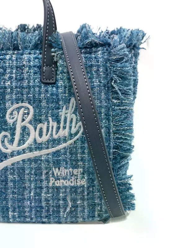 MC2 SAINT BARTH Mini Vanity Frayed Tweed Tote Bag