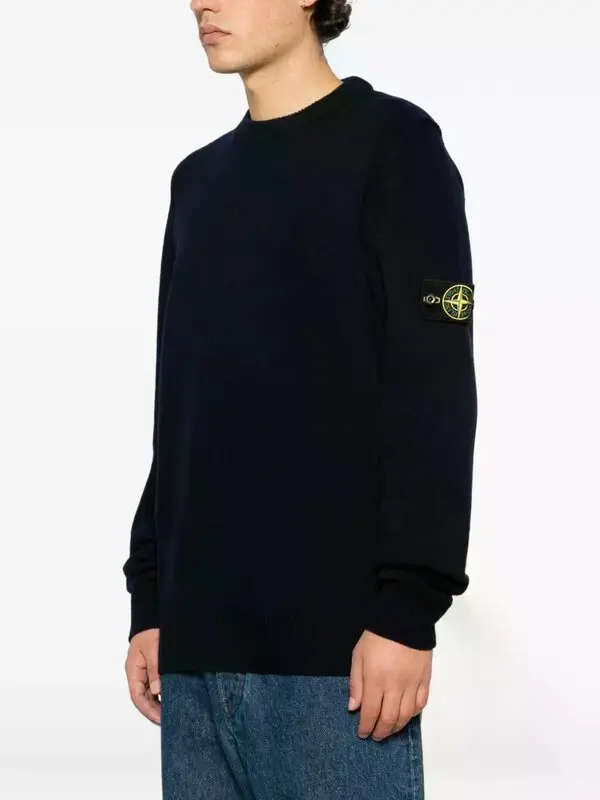 Stone Island Logo-patch Crew Neck Sweater