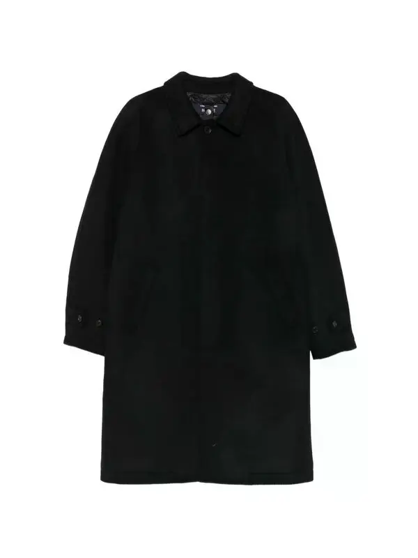 Comme Des Garçons Raglan-sleeve Button-up Coat - Black