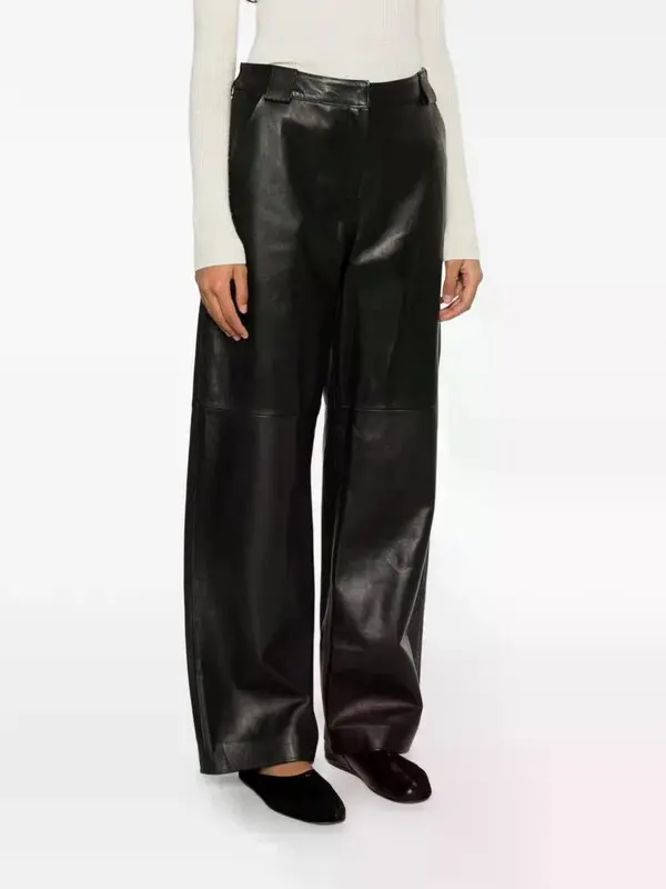 Liviana Conti Wide-leg Leather Trousers