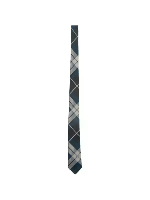 VIVIENNE WESTWOOD Tartan-pattern Orb-embroidered Tie