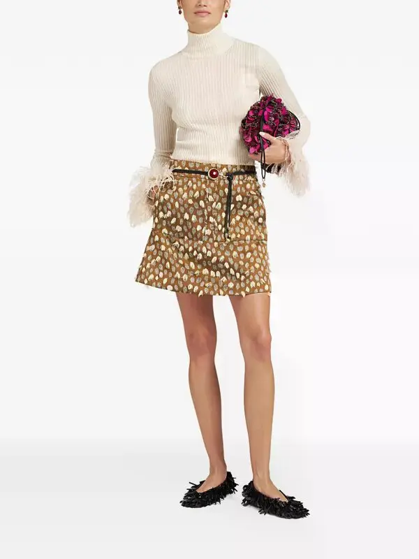 La DoubleJ High Kick Feather-trim Sweater