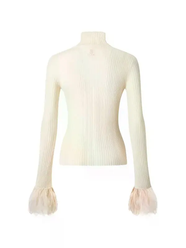 La DoubleJ High Kick Feather-trim Sweater