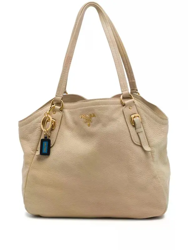 Prada 2000-2015 Vitello Daino Tote Bag - Brown