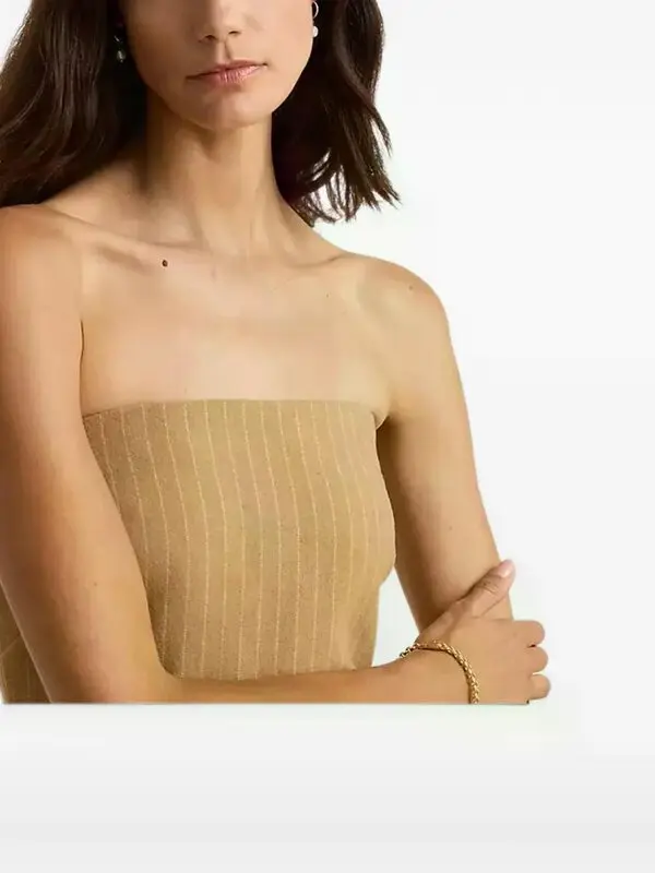 Ralph Lauren Pinstripe-print Bandeau Midi Dress