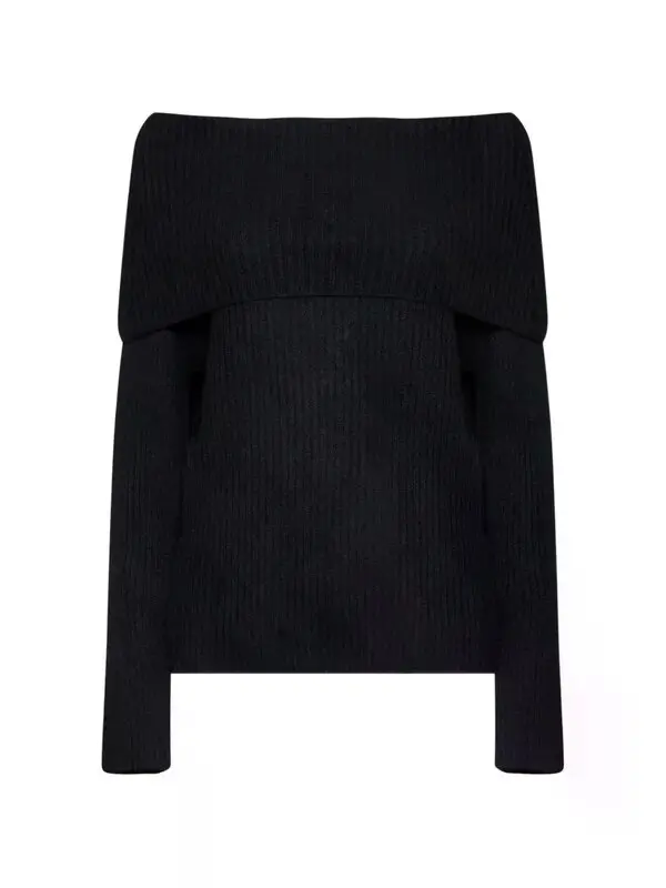 BLANCA VITA Off-shoulder Ribbed Sweater