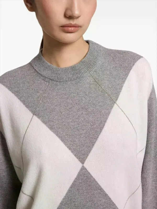 Peserico Argyle-intarsia Chain-link Sweater