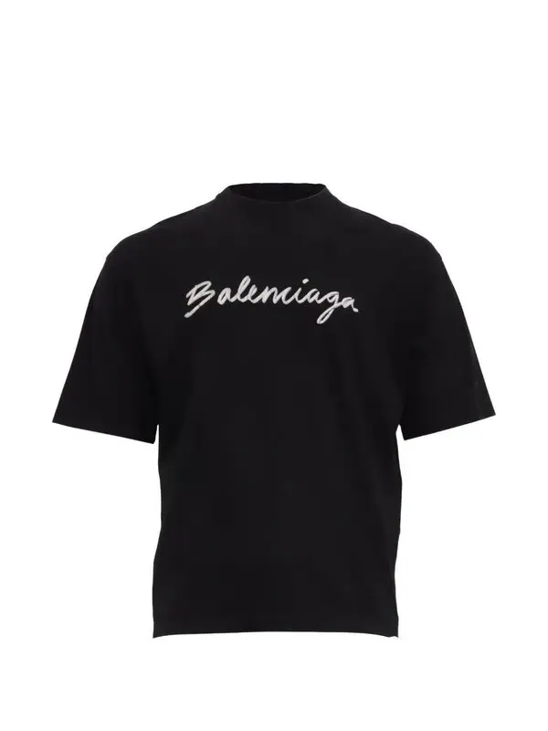 Balenciaga Script Logo T-shirt - Black