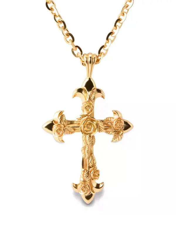 Emanuele Bicocchi Rose-cross Pendant Necklace - Gold