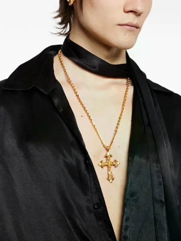 Emanuele Bicocchi Rose-cross Pendant Necklace