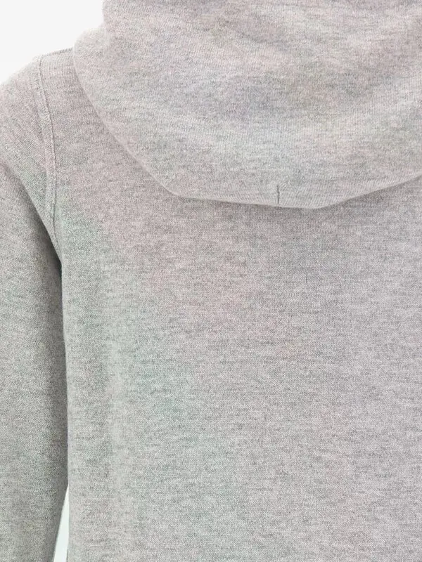 FILIPPO DE LAURENTIIS Fine-knit Drawstring Hoodie - Grey