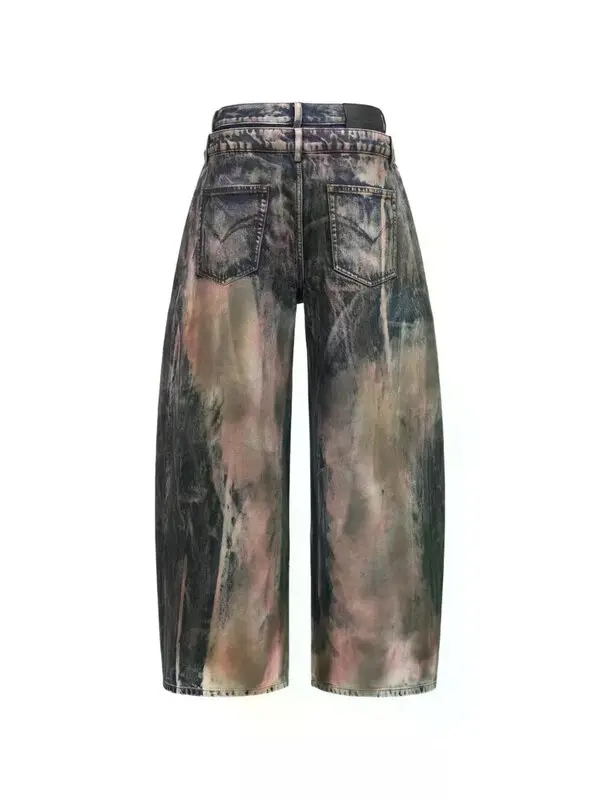 FENG CHEN WANG Double-waistband Bleached Jeans
