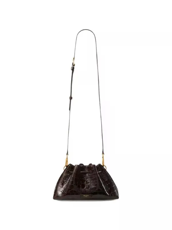 JIMMY CHOO Cinch Small Croc-embossed Leather Shoulder Bag