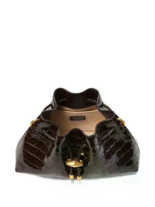 JIMMY CHOO Cinch Small Croc-embossed Leather Shoulder Bag