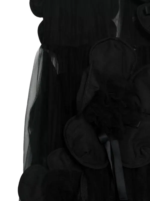 Noir Kei Ninomiya Floral-appliqué Tulle Midi Dress