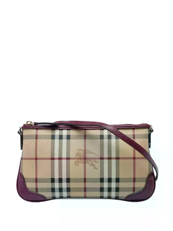 Burberry 2000-2017 Haymarket Check Coated Canvas Peyton Crossbody Bag - Neutrals