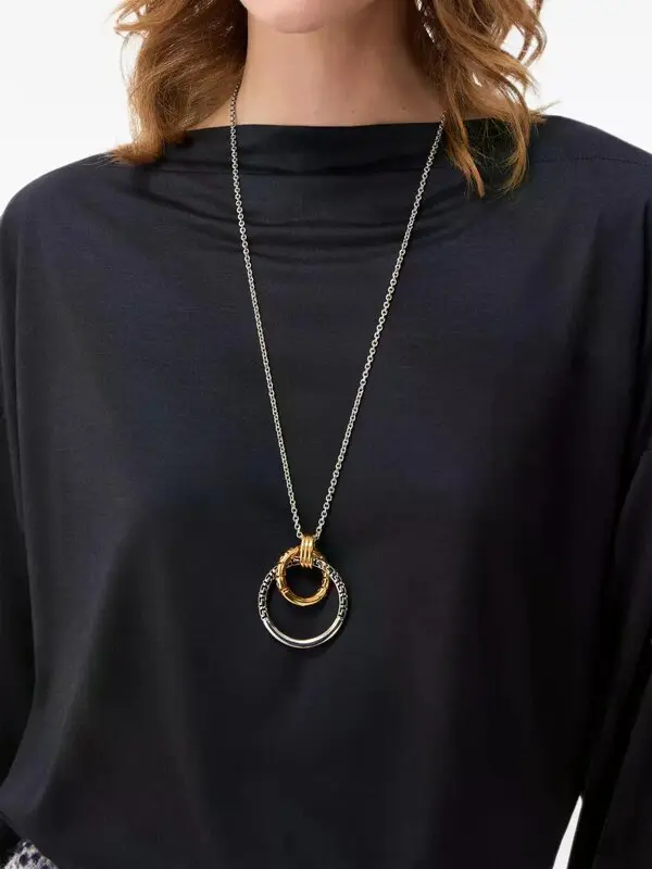 Versace Greca Ring Necklace - Silver