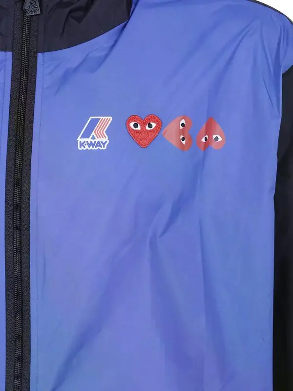 Play Comme Des Garcon X K-way Heart-patch Zip-up Jacket