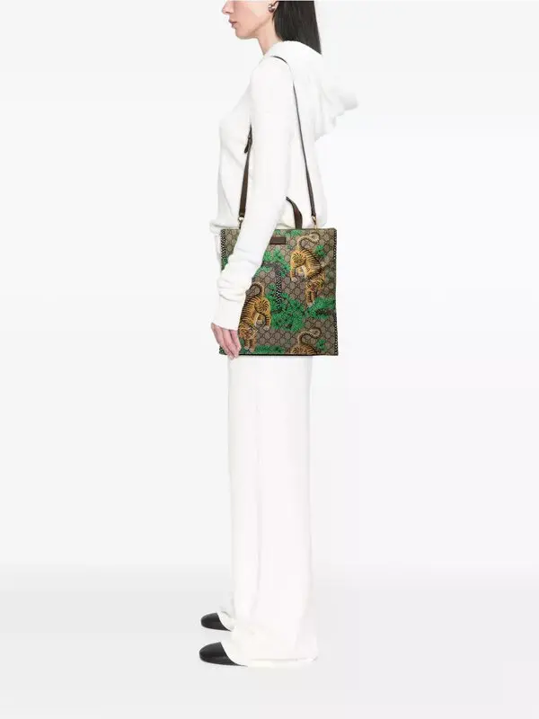 Gucci 2000-2015 Gg Supreme Bengal Convertible Tote Satchel